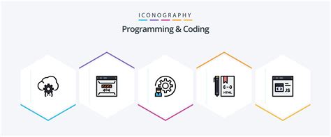 Programming And Coding 25 Filledline Icon Pack Including Develop Code Page Programmer