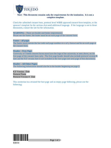 Uthscsa Research Consent Doc Template Pdffiller