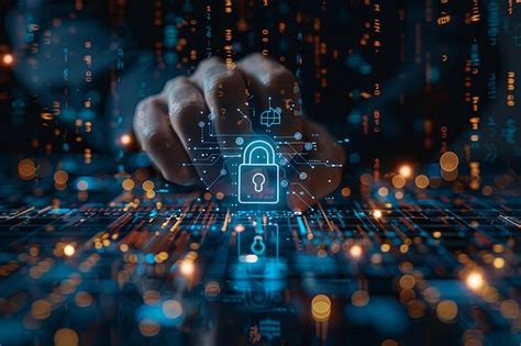 Premium Photo Cybersecurity Concept With Digital Lock Interface