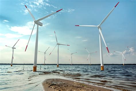 바다 청정 에너지 대체 에너지 풍력 에너지의 풍차 기술 개념 재생 에너지 혼합 용지 복사 공간 네덜란드에 대한 스톡 사진 및 기타 이미지 Istock