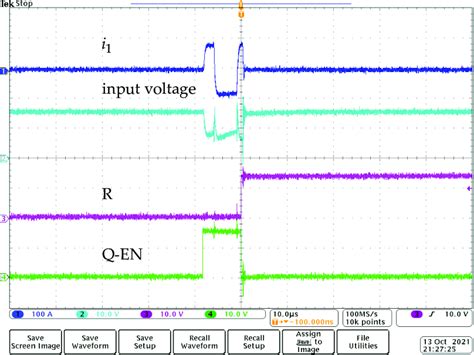 Response of the overcurrent protection A div V div and µs div Download