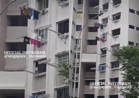 Dispute Or Accident Bedok Resident Hits Neighbours Laundry Rack With Bamboo Pole Repeatedly
