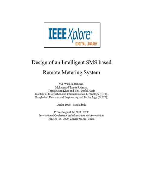 Design Of An Intelligent Sms Based Remote Metering System Using Arm7 Pdf Embedded System