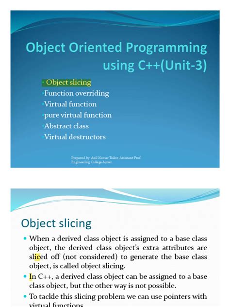 Object Slicing Pdf Inheritance Object Oriented Programming Programming Paradigms