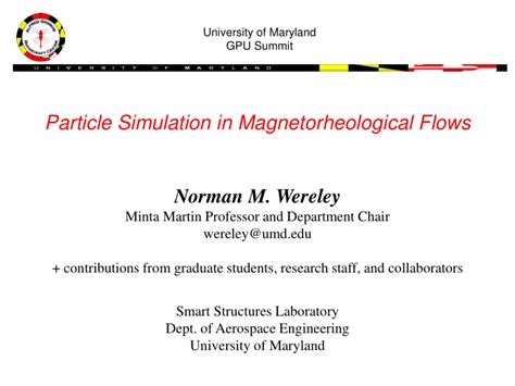 [ppt] particle simulation in magnetorheological flows norman m