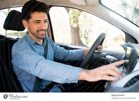 Man Using Gps Navigation System In Car A Royalty Free Stock Photo From Photocase