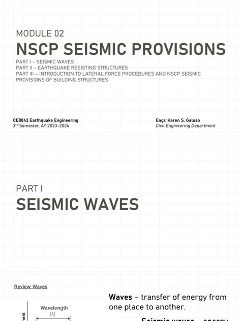 Module 02 Nscp Seismic Provisions Pdf Earthquakes Earthquake Engineering