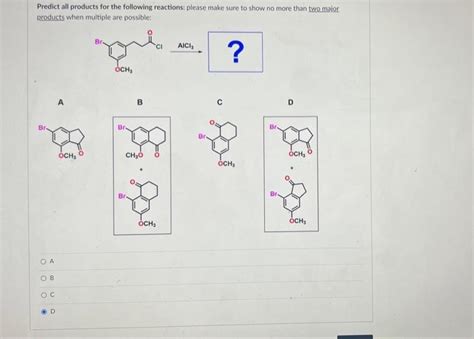 Solved Predict all products for the following reactions: | Chegg.com