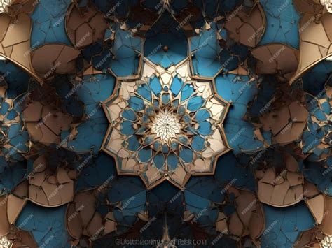 Mosque Fractal Geometry Islamic Style Premium Ai Generated Image