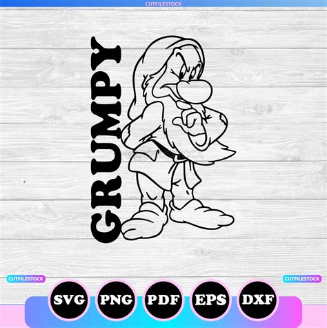 Drumpy Dwarf Svg Png Dxf Eps Pdf Cartoon Dwarf Outline Svg