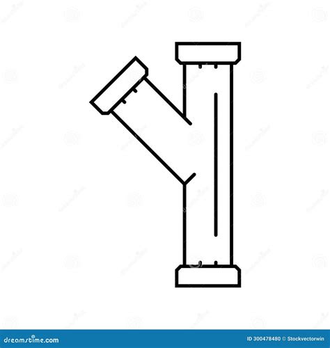 Steel Pipeline Line Icon Vector Illustration Stock Vector