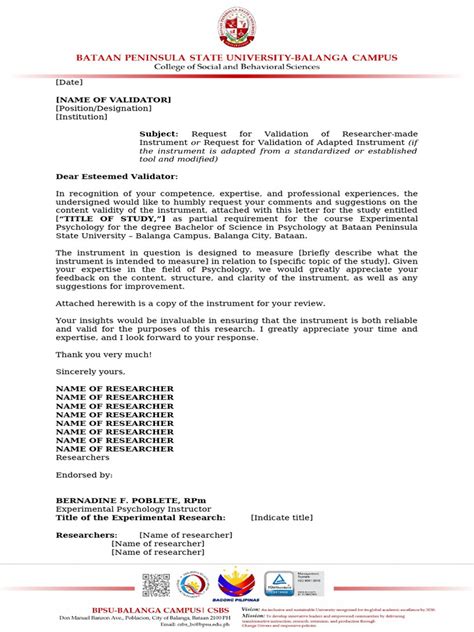 Instrument Validation Template Pdf Behavioural Sciences Psychology