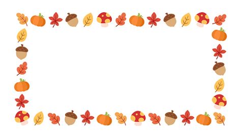 나뭇잎 호박 도토리로 만든 직사각형 가을 프레임 현대 벡터 그림입니다 할로윈 추수 감사절 가을 테두리 템플릿입니다 프레임에 대한