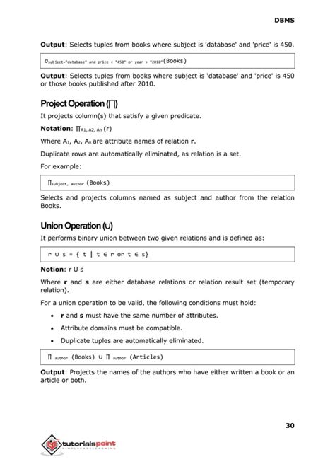 Database Management System Tutorial Pdf