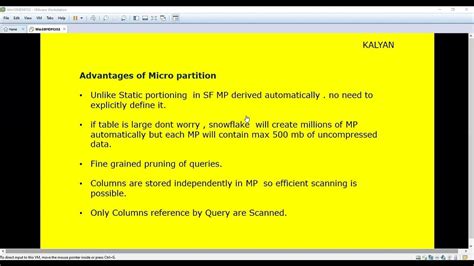 Snowflake Tutorial Snowflake Basics Advantages Of Micro Partition
