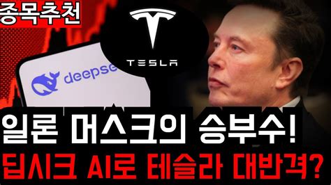 일론 머스크의 새로운 승부수 딥시크ai로 테슬라 대반격 Youtube