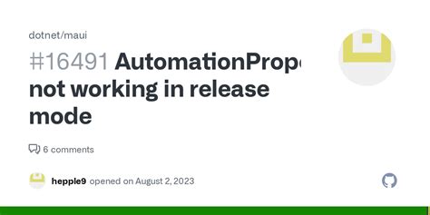 Automationproperties Not Working In Release Mode · Issue 16491 · Dotnetmaui · Github