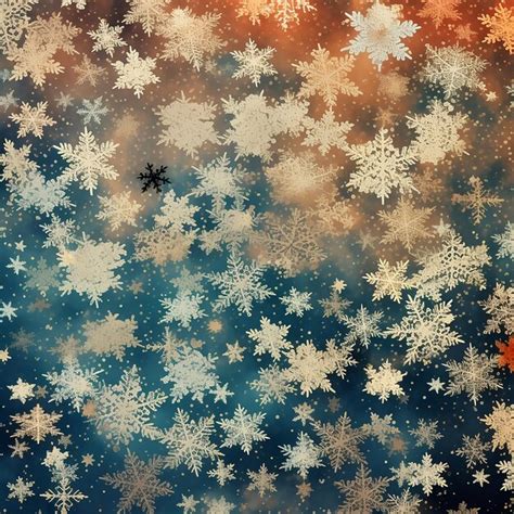 Volumetric Vintage Snowflakes Painted Backdrop Premium Ai Generated Image