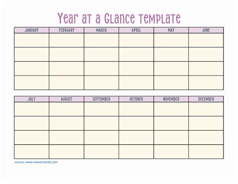 Free Year At A Glance Templates Pdf Word Excel