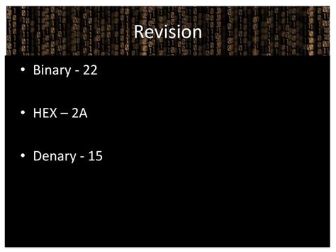 Denary To Binary Numbers And Binary To Denary Ppt Download