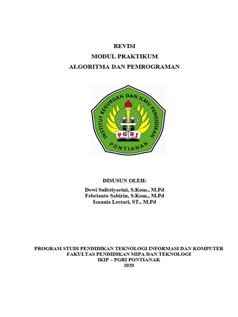 Modul Praktikum Mata Kuliah Algoritma Dan Pemrograman Pdf Komputer
