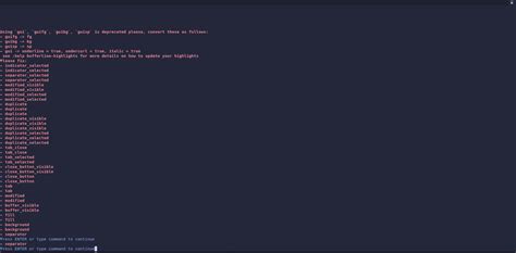 lua using `gui` `guifg` `guibg` `guisp` is deprecated neovim