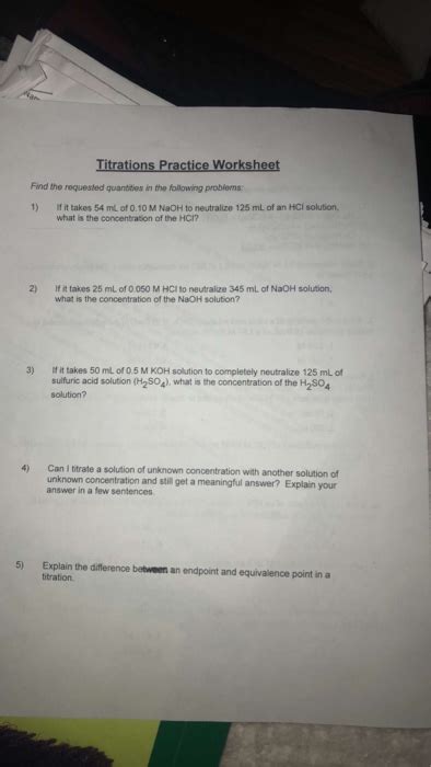 Free titrations practice worksheet answers, Download Free titrations ...