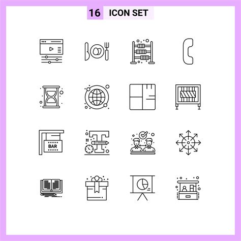 16 Universal Outline Signs Symbols Of Global Seo Calculate Efficiency Call Editable Vector