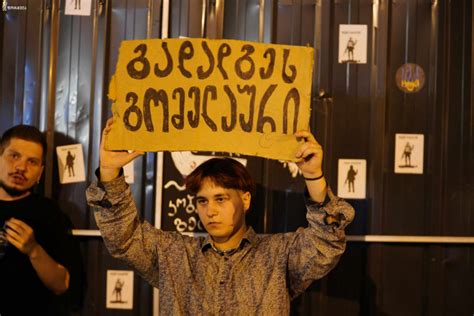 კანცელარიასთან გომელაურის გადადგომის მოთხოვნით აქცია იმართება დააკავეს 2 ადამიანი