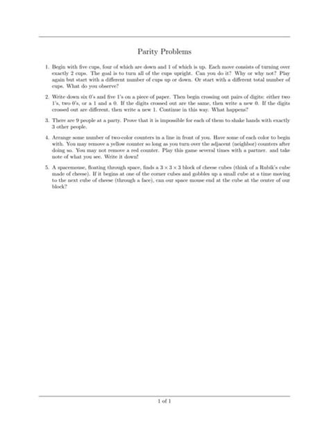 parity problems pdf