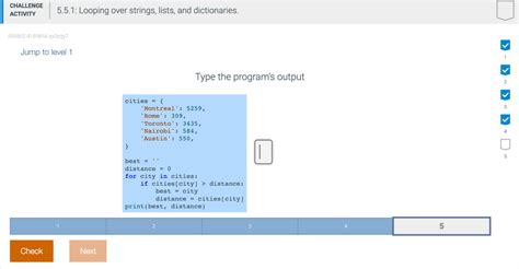 Challenge Activity 551 Looping Over Strings Studyx