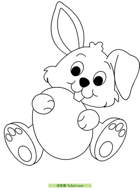 10张简单可爱的小兔子小鸡胡萝卜卡通幼儿涂色简笔画！ 涂色集，涂色画打印大图