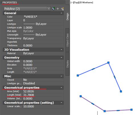 polylines properties geometry area autodesk community