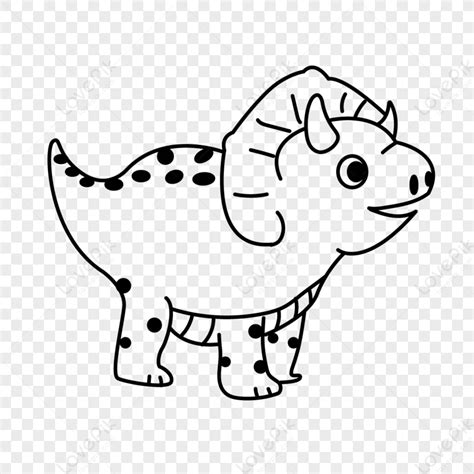 거대한 괴물 만화 트리케라톱스 공룡 클립 아트 흑백아름다운희다 Png 일러스트 무료 다운로드 Lovepik