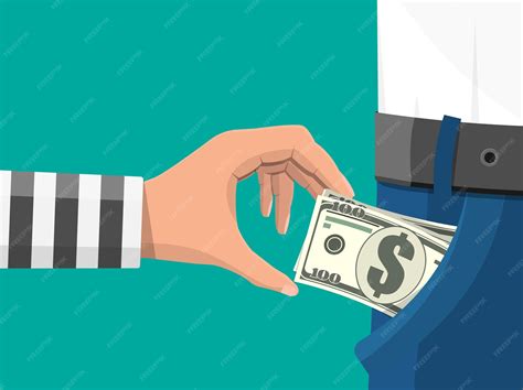 Premium Vector Human Hand In Prison Robe Takes Money Cash From Pocket