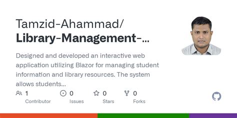 GitHub Tamzid Ahammad Library Management System IN BLAZOR Designed And Developed An