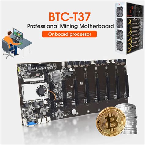 Professional Btc 37 Miner Motherboard Cpu Set 8 Video Card Slot Ddr3 Memory Integrated Vga