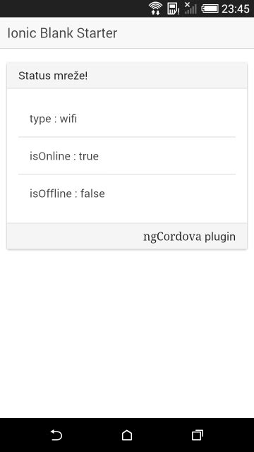 ionic aplikacija ni je povezana s internetom tomislav stanković