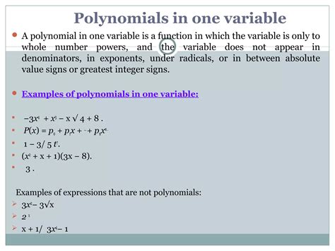 Ppt On Polynomial Ppt