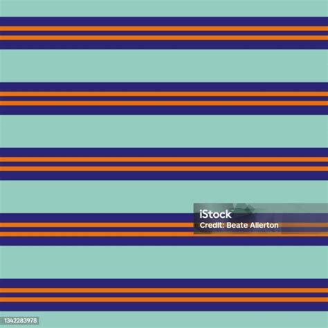 리젠트 스트라이프 원활한 벡터 패턴 배경 대칭 선형 기하학적 배경 인디고 네온 오렌지 평행 수평 얇고 넓은 줄무늬 여름 해변을