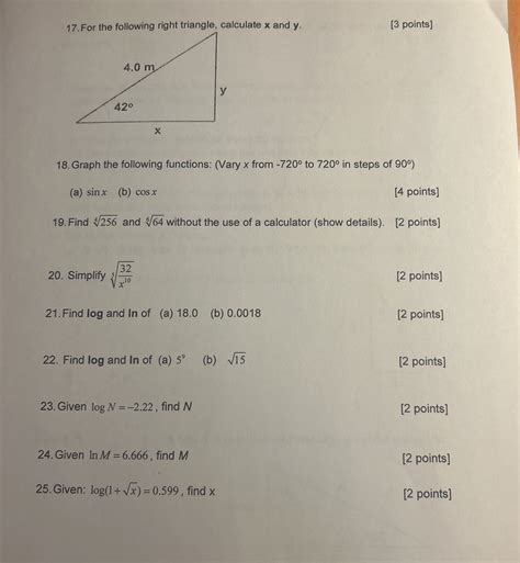 Solved For The Following Right Triangle Calculate X ﻿and