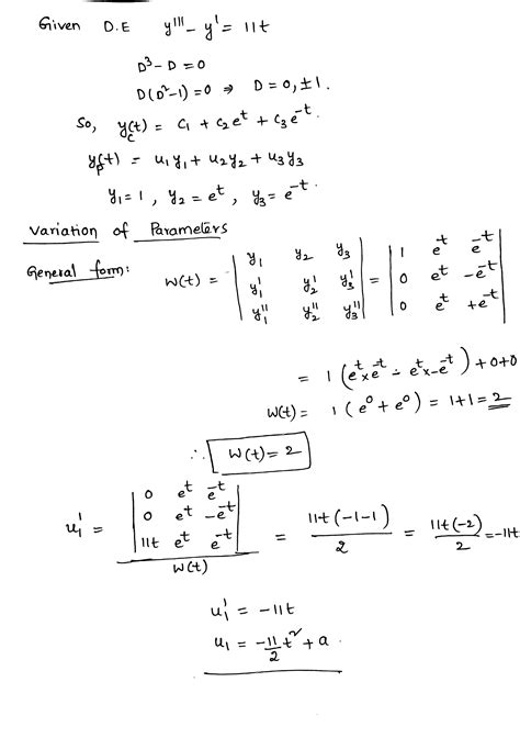 Solved Use The Method Of Variation Of Parameters To Determine The General Course Hero