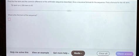 Solved Find The First Term And The Common Difference Of The Arithmetic