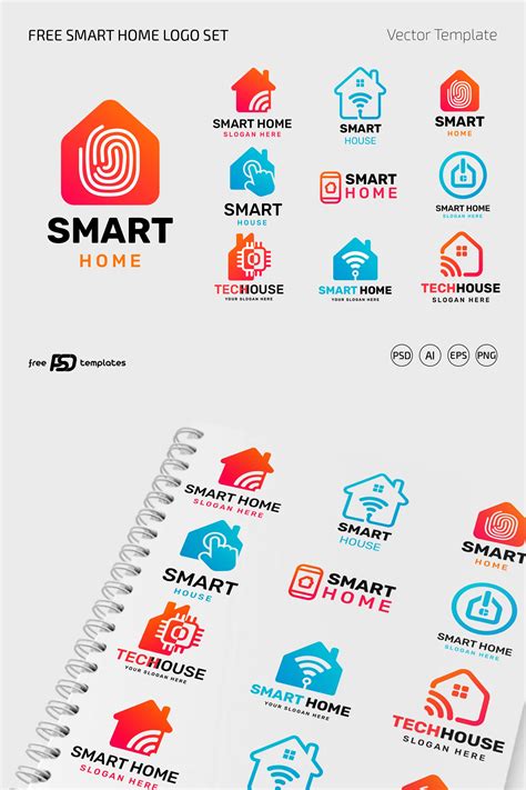 Free Smart Home Logo Set In Psd Ai Eps Png