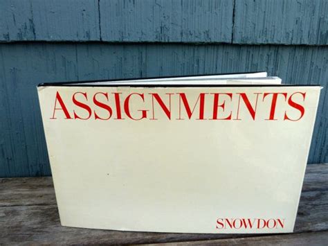 Assignments By Tony Snowdon Signed Hardcover With Original Dust