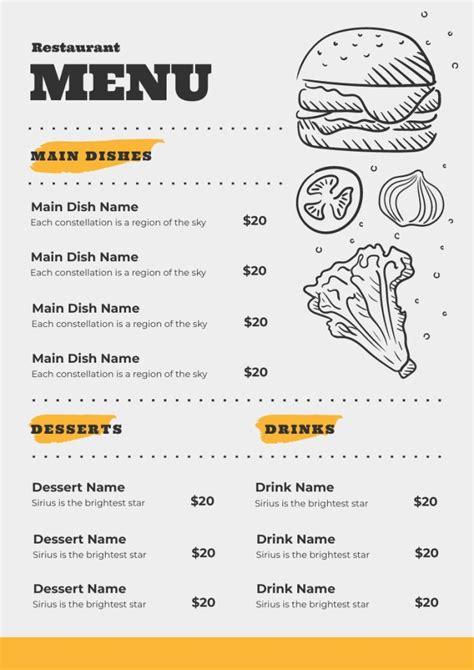 Simple Restaurant Menu
