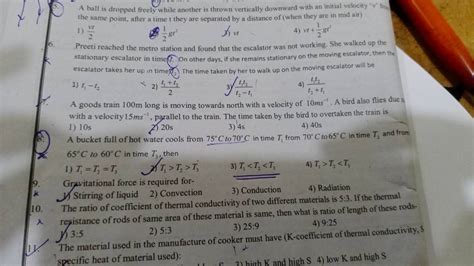 The Ratio Of Coefficient Of Thermal Conductivity Of Two Different Materia