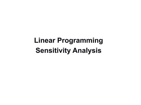Sensitivity Analysisppt