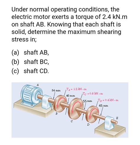 Solved Under Normal Operating Conditions The Electric Motor