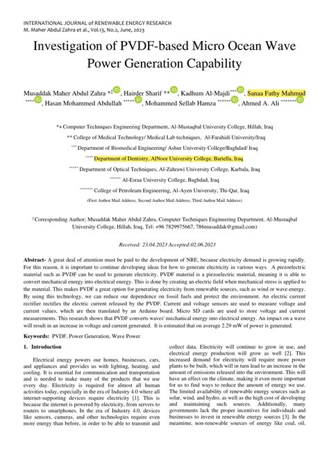 Pdf Investigation Of Pvdf Based Micro Ocean Wave Power Generation Capability